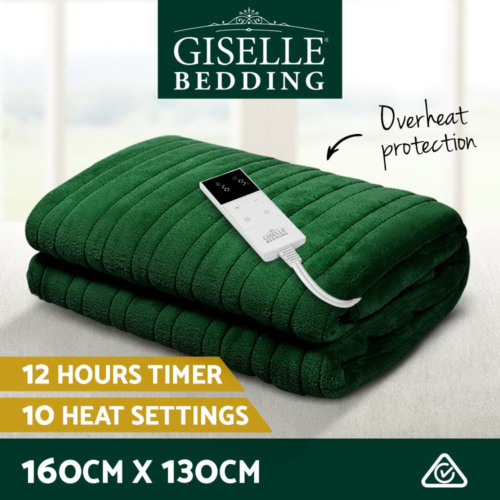 Giselle Electric Throw Rug Heated Blanket Washable Snuggle Flannel Win ...