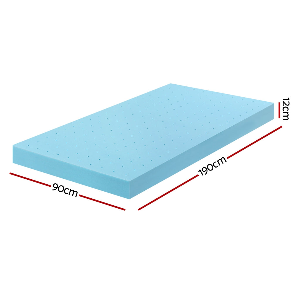 Giselle 12cm Memory Foam Mattress Topper Ventilated Cool Gel Bamboo Co ...